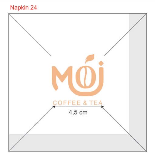 Khăn giấy ăn in logo MÓI COFFEE & TEA