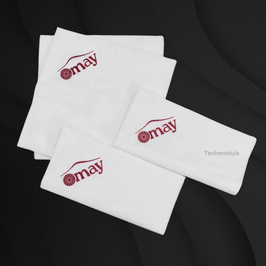 Khăn giấy ăn in logo OMAY