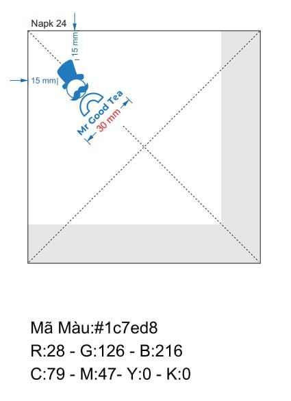 Khăn giấy ăn in logo MR GOOD TEA