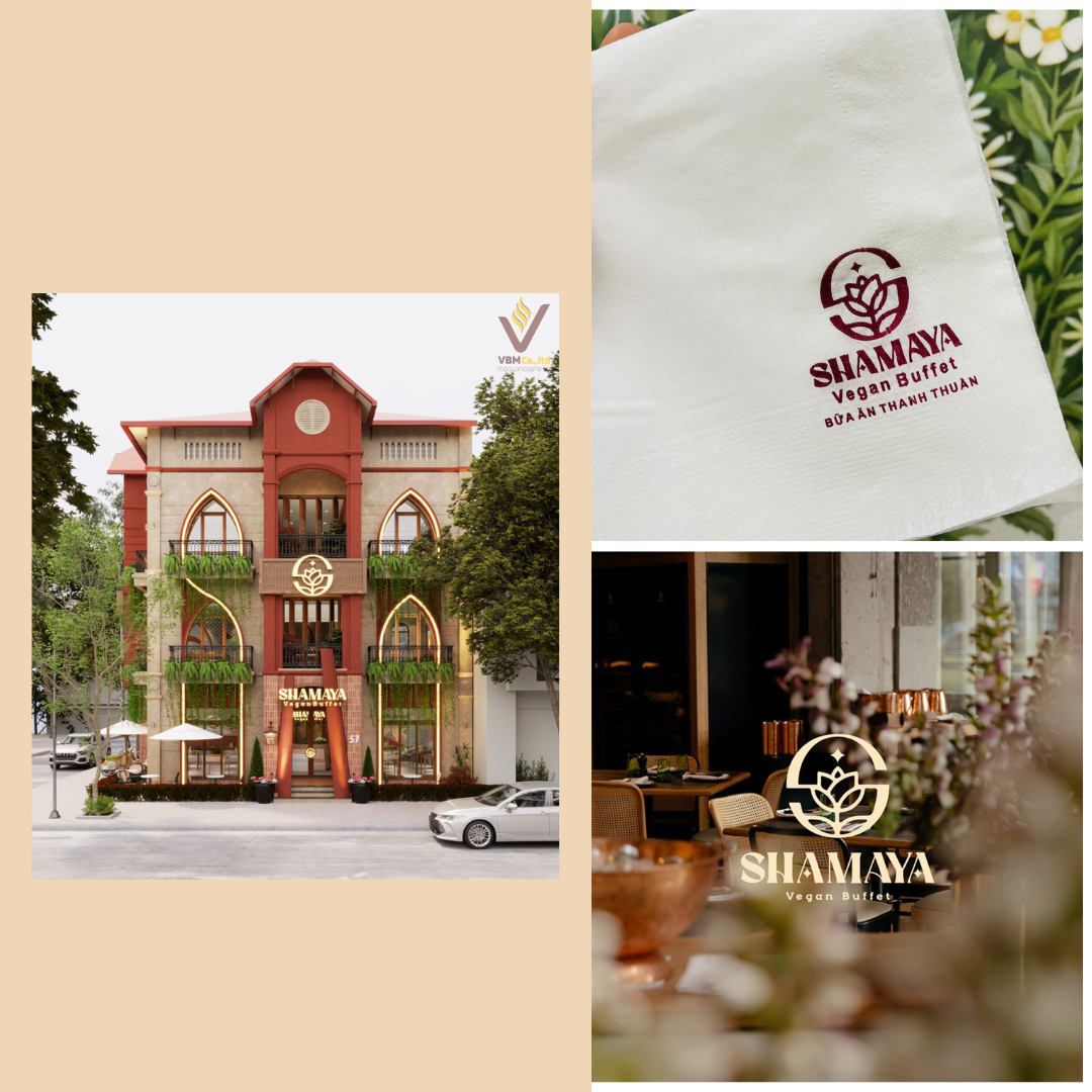 Khăn giấy ăn in logo SHAMAYA