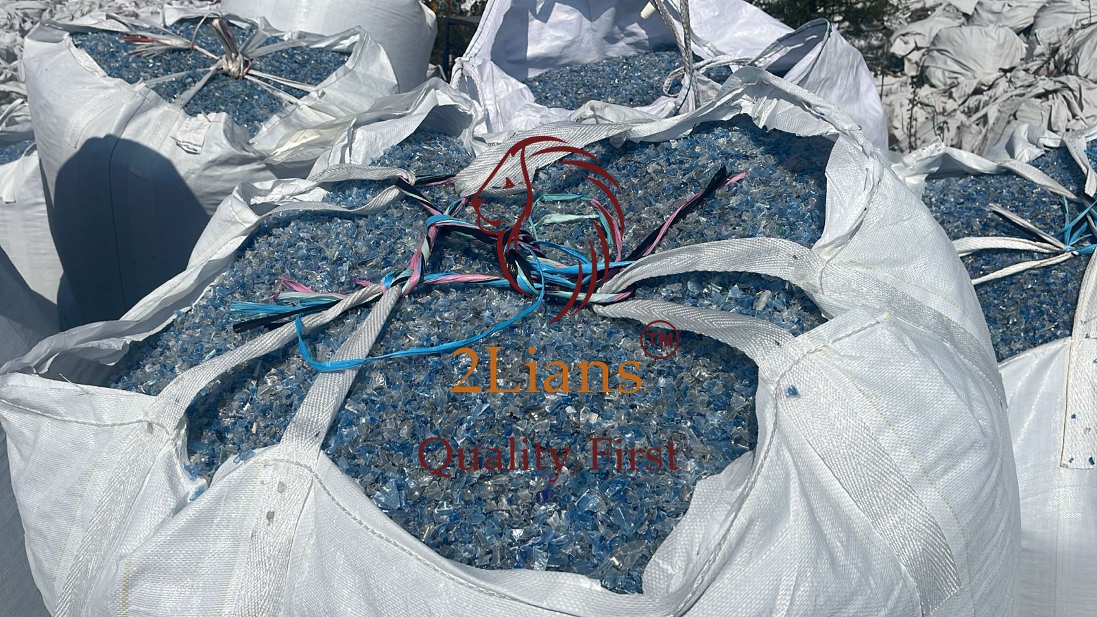 PET bottle flakes Hot washed Sortex Rejection / Blue and transparent ...