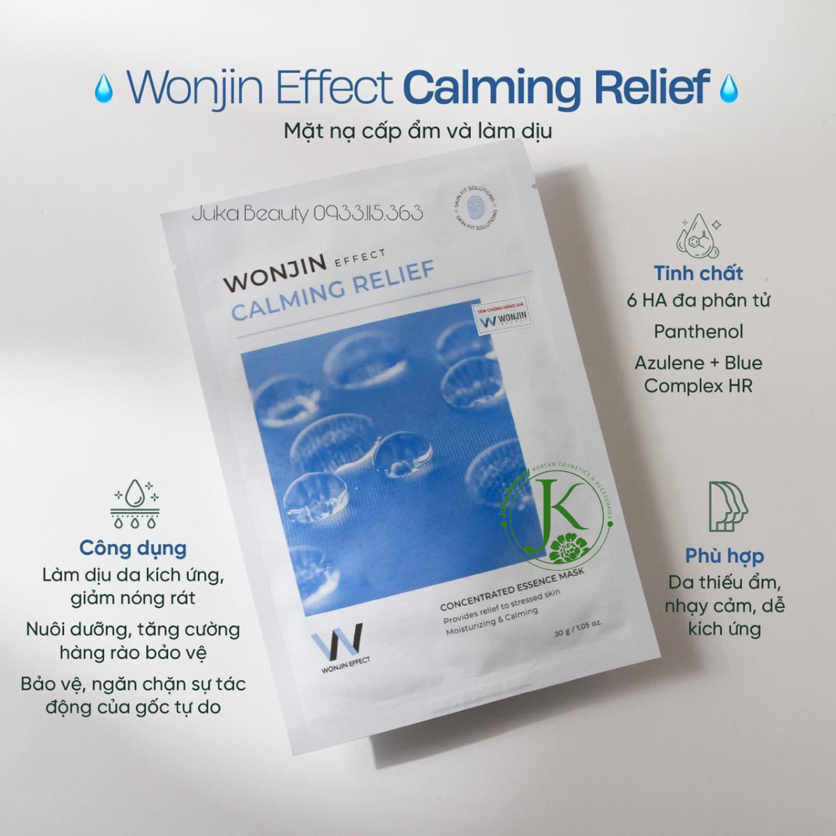 Mặt Nạ Giấy Dưỡng Da Wonjin Effect Mask 30g (1 miếng) – Juka Beauty