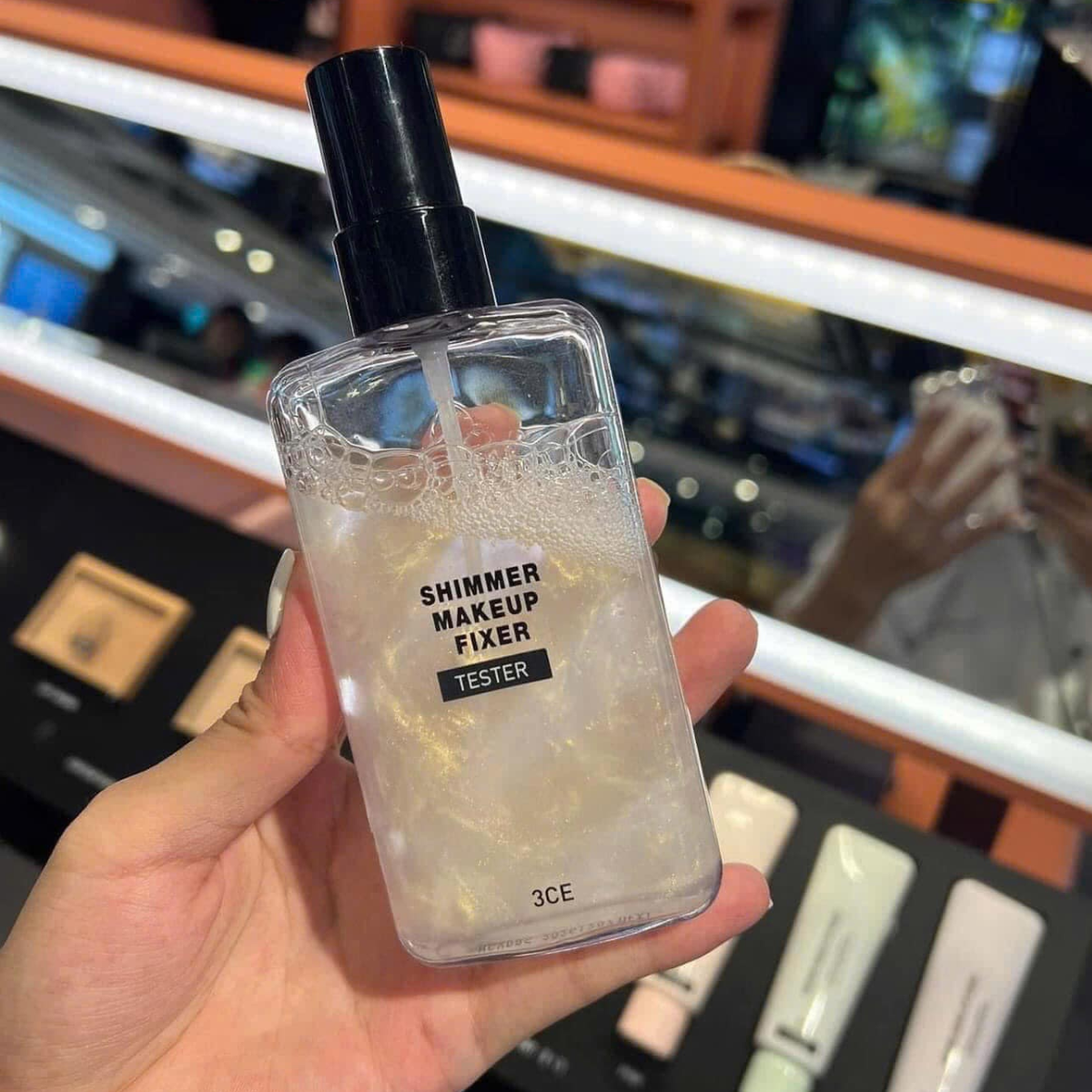 Xịt Khóa Nền Có Nhũ, Lâu Trôi Make Up 3CE Shimmer Make Up Fixer 95ml ( – Juka Beauty