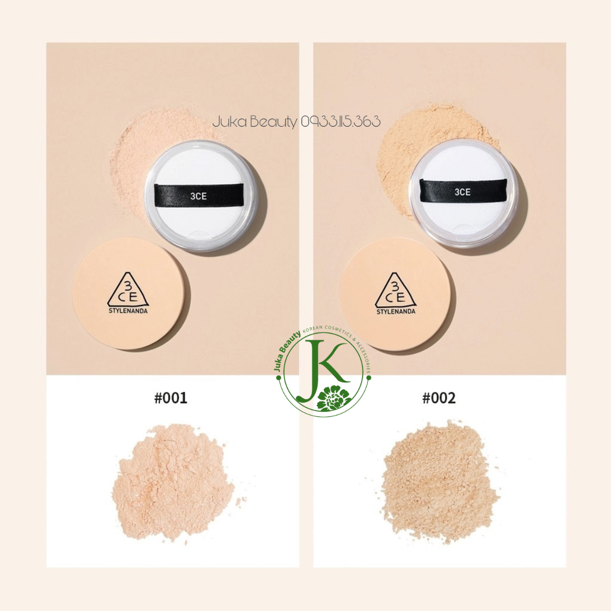Phấn Phủ Bột Kiềm Dầu 3CE Natural Finish Loose Powder 8.5g – Juka Beauty