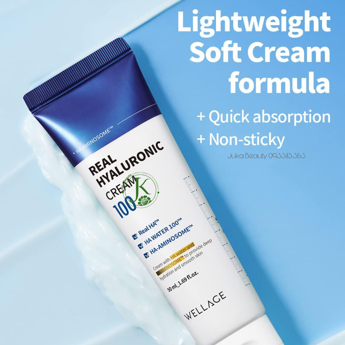 Kem Dưỡng ẩm, Làm Dịu Da Wellage Real HYALURONIC 100 Cream 50ml (XANH ...