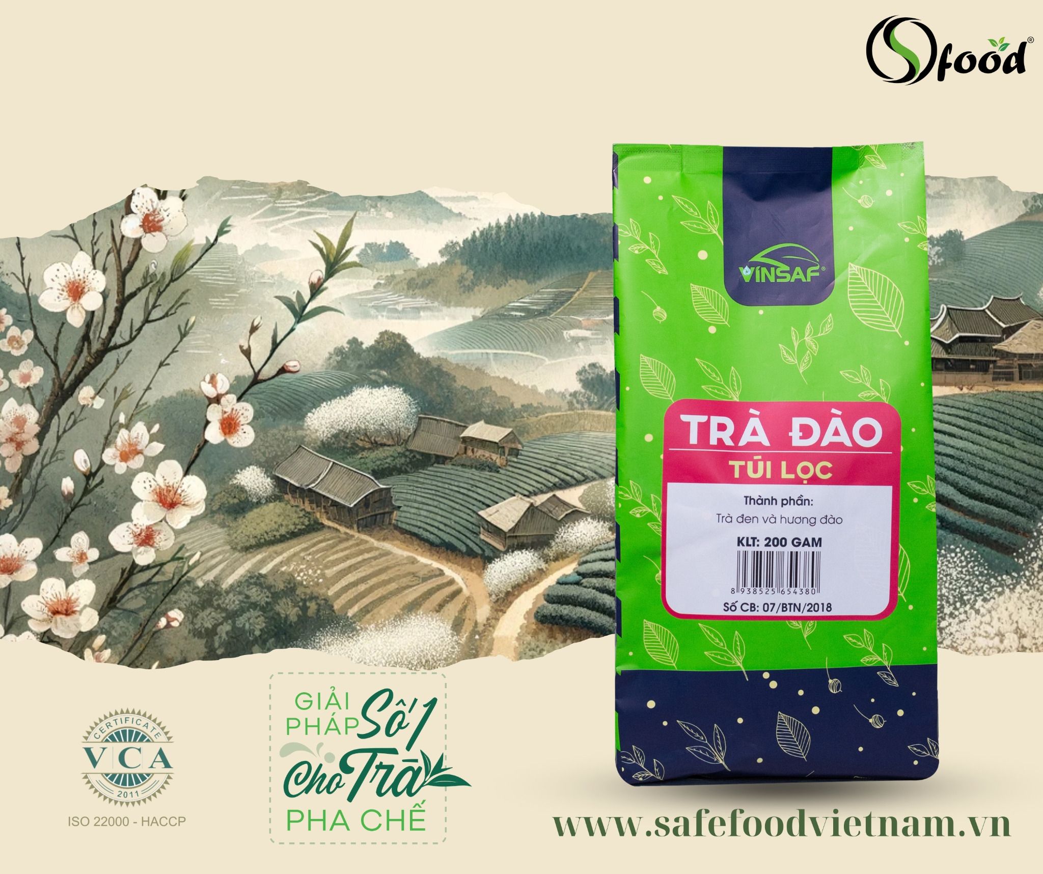 Trà đào túi lọc – SafeFood Việt Nam