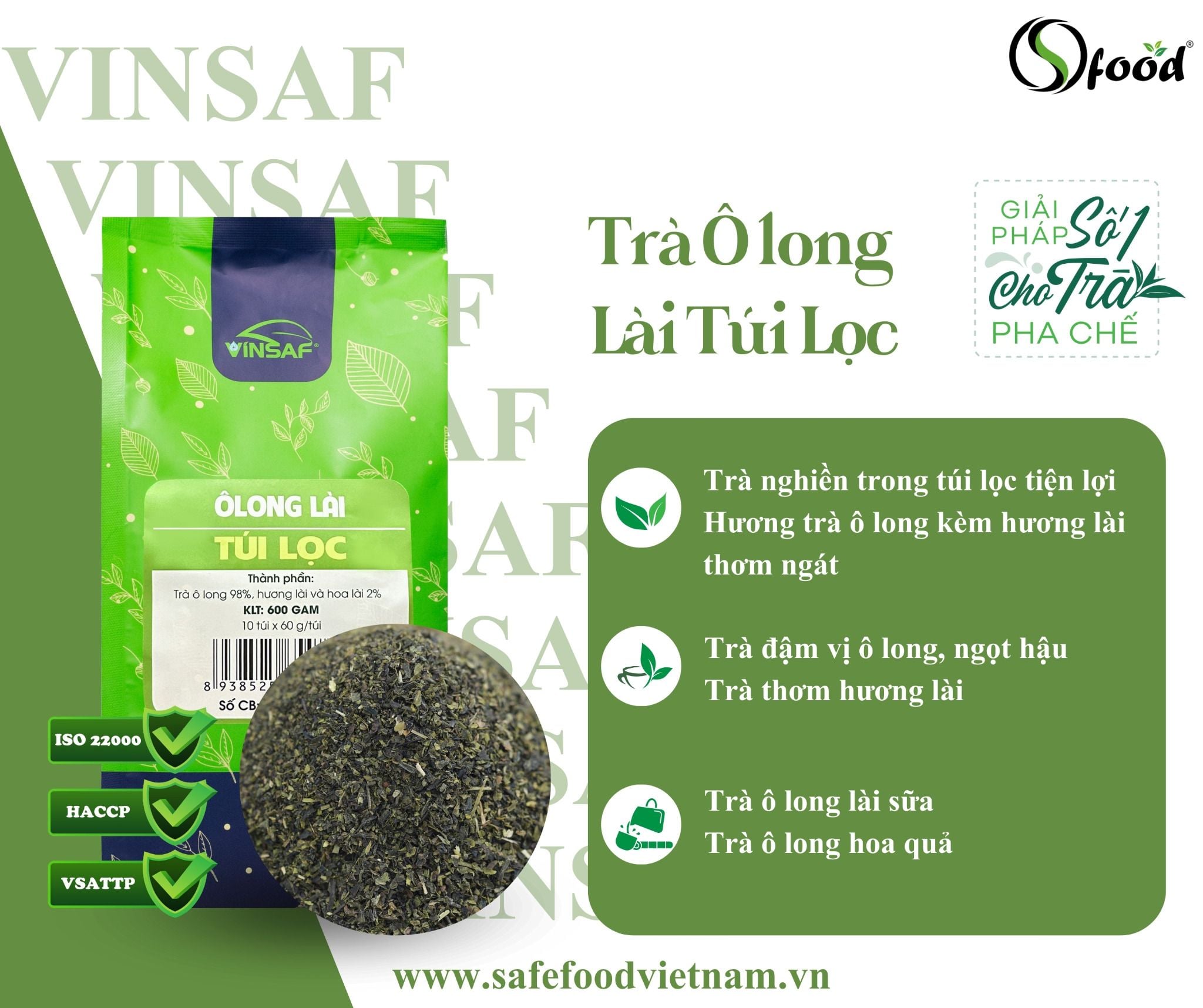 Trà ÔLong lài túi lọc – SafeFood Việt Nam