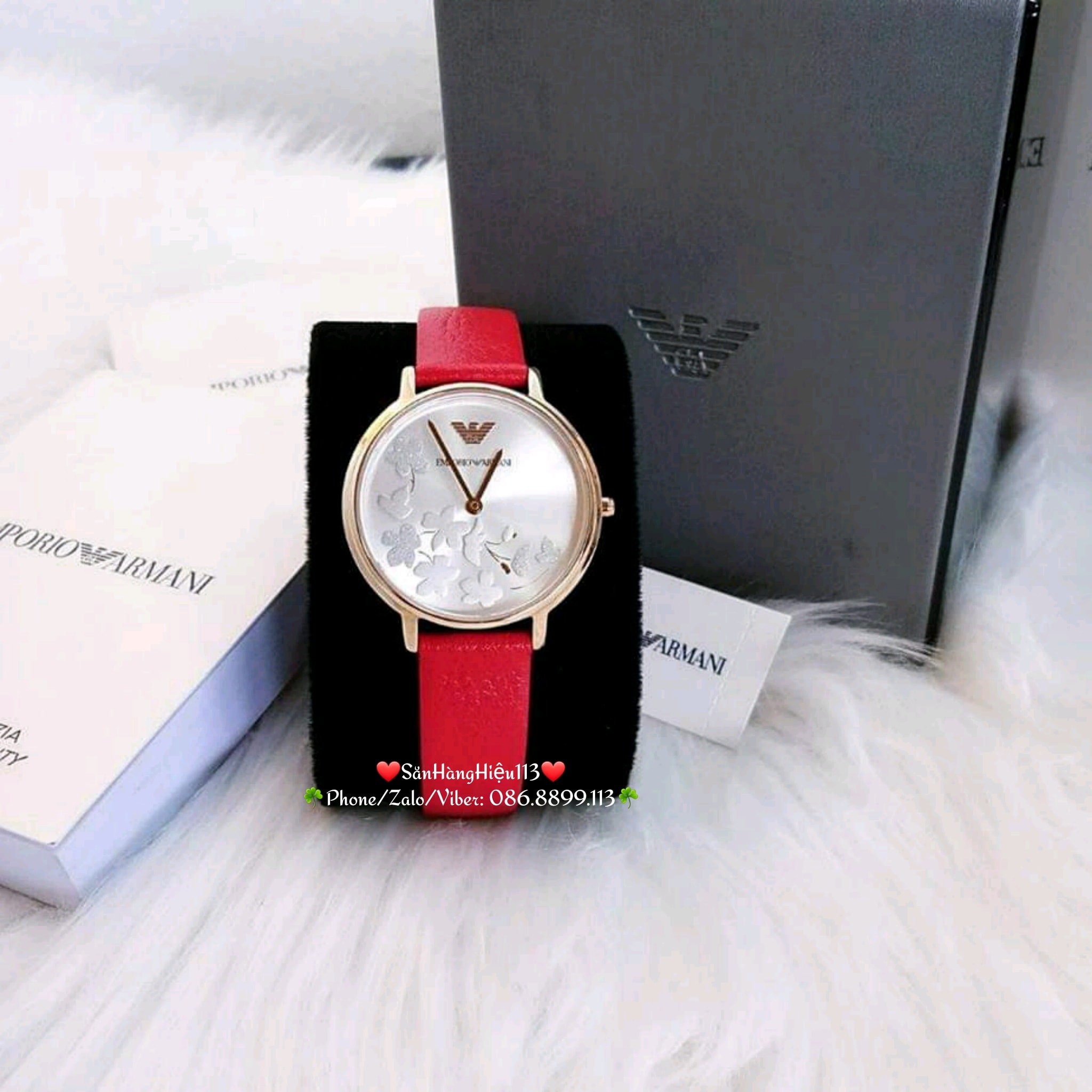 Đồng hồ nữ Emporio Armani AR11114 Red Leather Ladies Watch – Săn Hàng ...