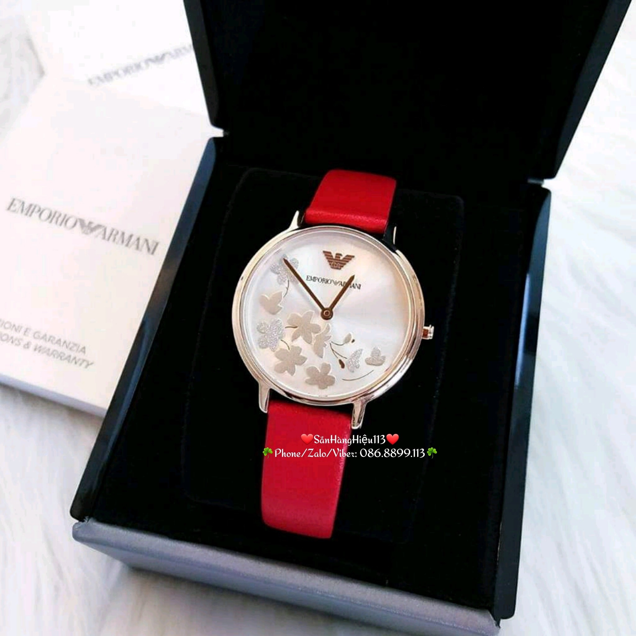 Đồng hồ nữ Emporio Armani AR11114 Red Leather Ladies Watch – Săn Hàng ...