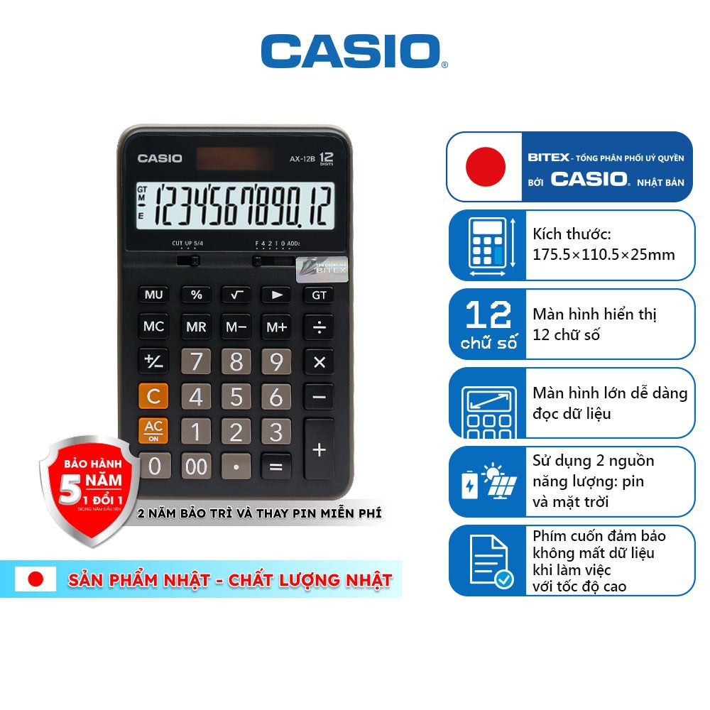 Máy tính Casio AX-12BMáy tính Casio AX-12B – BITEXSHOP