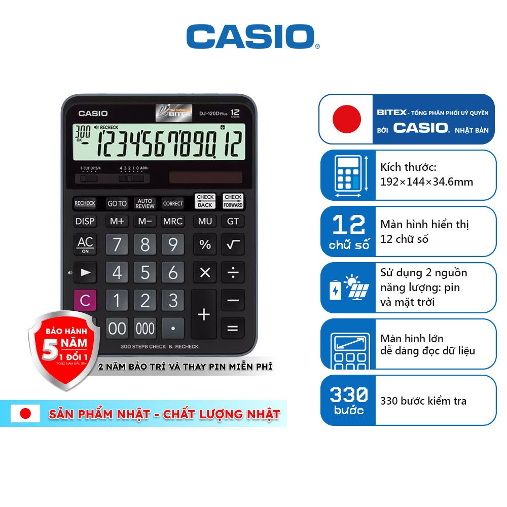 Máy tính Casio DJ-120D PlusMáy tính Casio DJ-120D Plus – BITEXSHOP