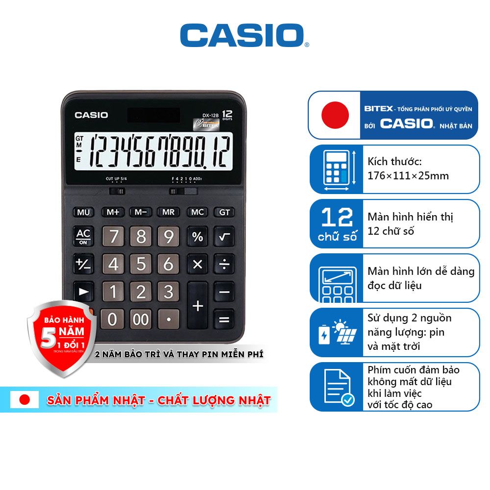 Máy tính Casio DX-12BMáy tính Casio DX-12B – BITEXSHOP