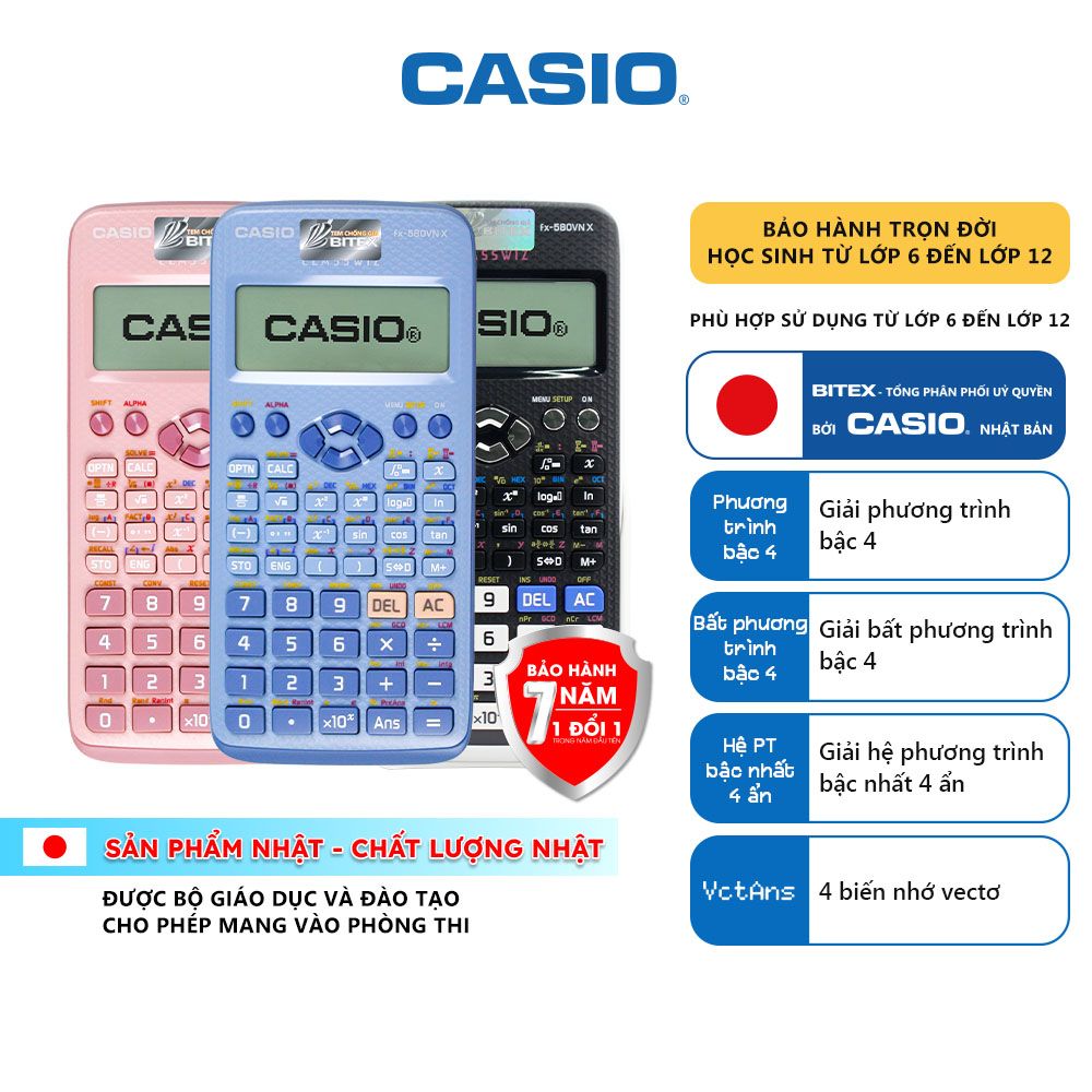 Máy tính Casio Fx-580VN XMáy tính Casio fx-580VN X – BITEXSHOP