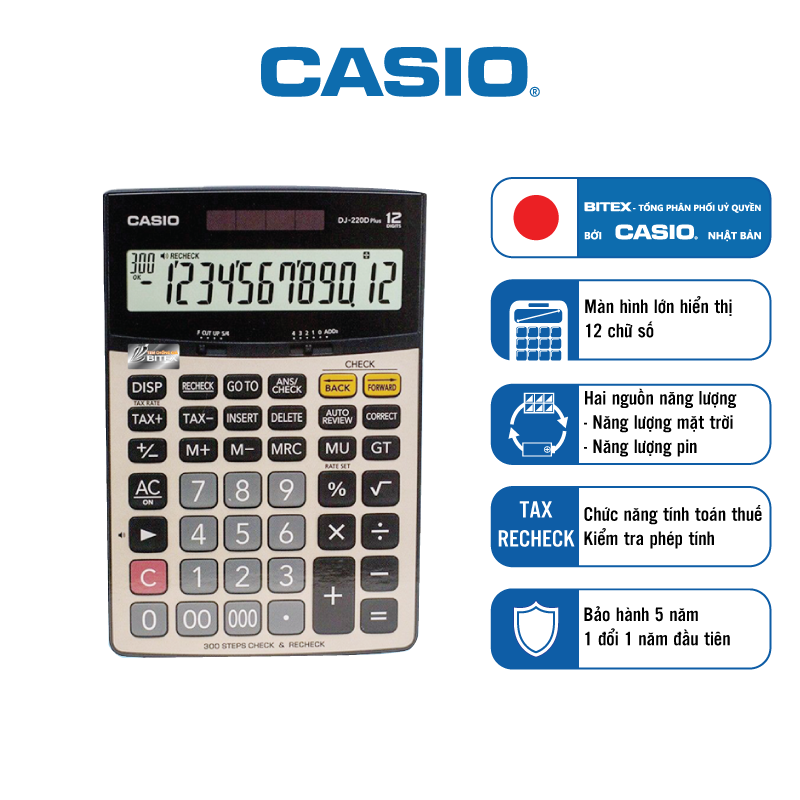Máy tính Casio DJ-220D PlusMáy tính Casio DJ-220D Plus – BITEXSHOP