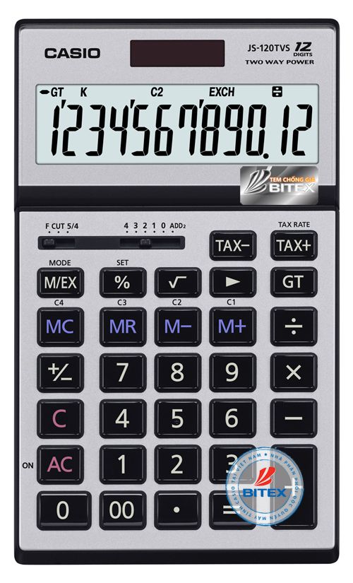 Máy tính Casio JS-120TVS Hiệu Suất CaoMáy tính Casio JS-120TVS – BITEXSHOP
