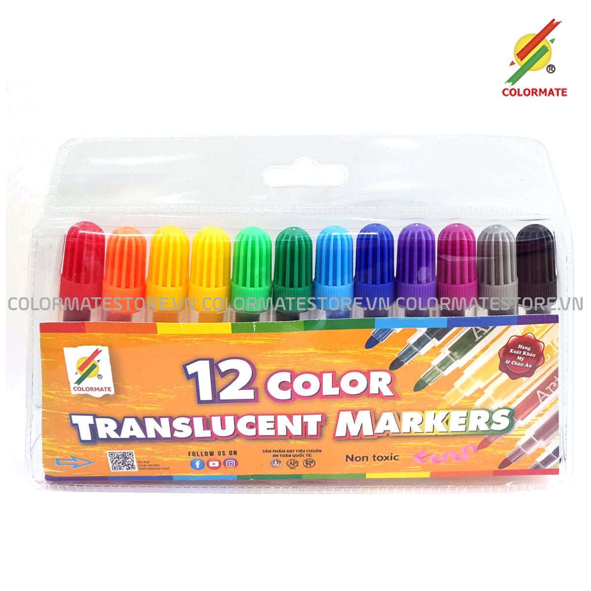 Túi Nhựa 12 Cây Bút Lông Thân Mập – Colormate Art & Craft