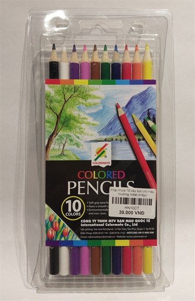Hộp Nhựa 10 Cây Bút Chì Màu – Colormate Art & Craft