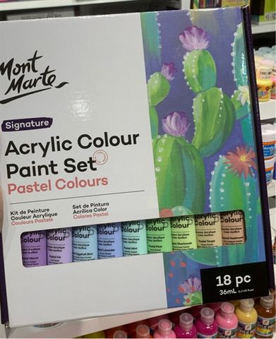 Acrylic Colour Pastel Paint Set Signature 12pc x 36ml – Colormate Art ...