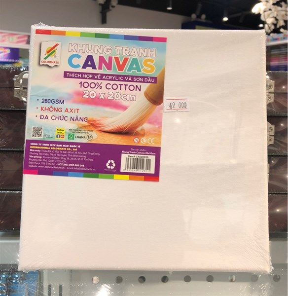 Khung canvas 20x20cm – Colormate Art & Craft