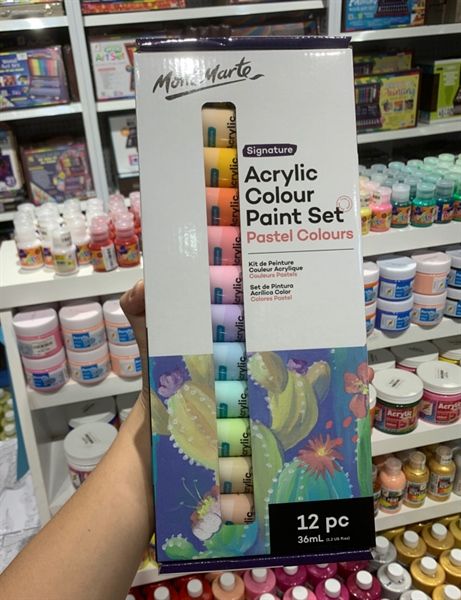 Acrylic Colour Pastel Paint Set Signature 12pc x 36ml – Colormate Art ...