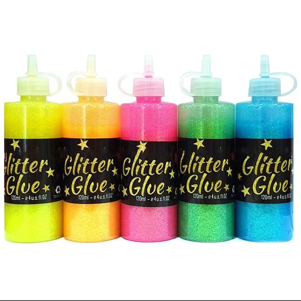 Chai Màu Vẽ Neon Glitter Glue 120ml – Colormate Art & Craft