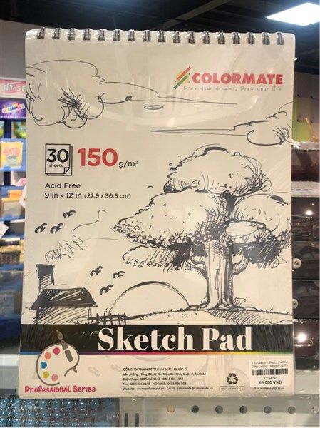 Tập Giấy Vẽ Sketch Pad A4 Định Lượng 150GMS 30 Tờ – Colormate Art & Craft