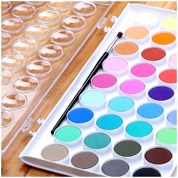 HỘP 36 BÁNH MÀU NƯỚC, Màu nước nén – Colormate Art & Craft