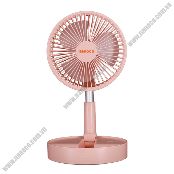 Quạt Sạc Điện Gấp Gọn Nanoco NFF1617P 4.8W sạc 4.5 giờ dung đến 24 tiế ...