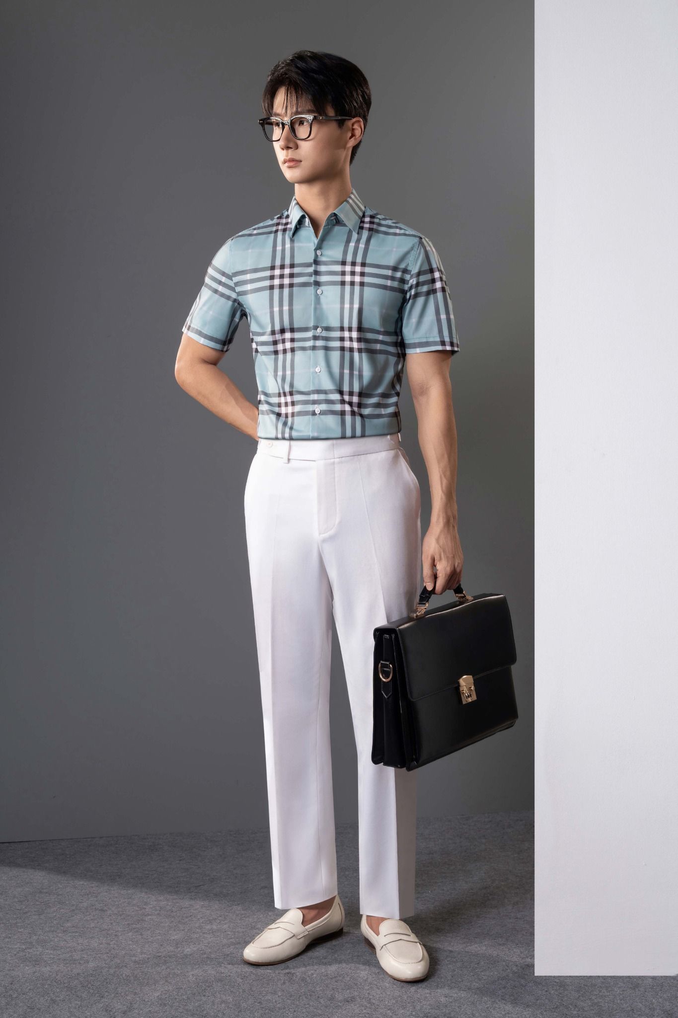 Sơ mi CT24 xanh kẻ vuông - SNC23 – ADAM STORE - Thương hiệu veston may ...