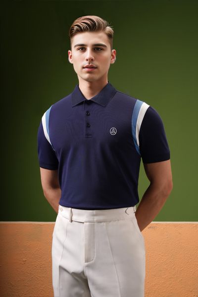 AP polo xanh kẻ vai - AP145X – ADAM STORE - Thương hiệu veston may sẵn ...