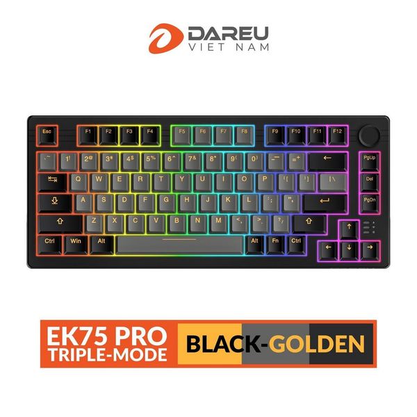 Bàn phím cơ DAREU EK75 PRO Black Golden Firefly Switch