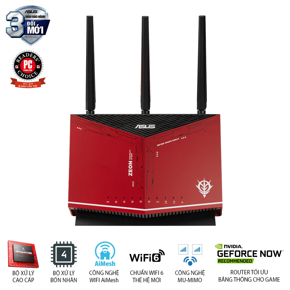 Bộ định tuyến WiFi 6 Asus RT-AX86U Zaku II Gundam Edition