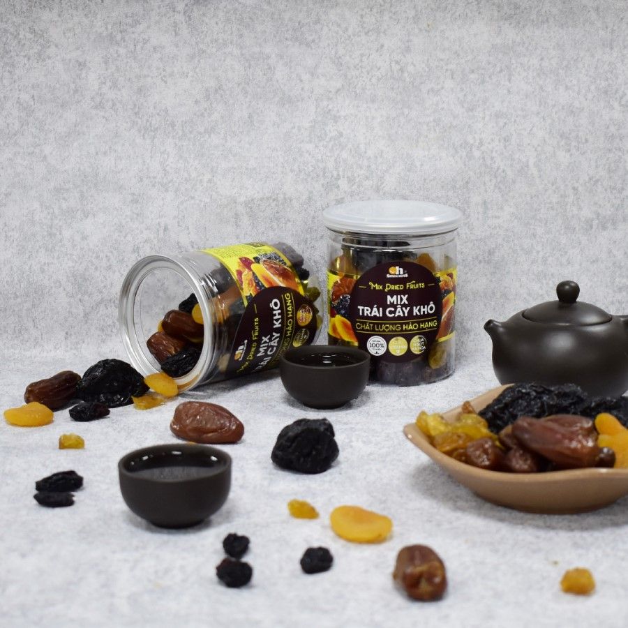 Mix Trái Cây Khô 6 Loại Smile Nuts Hủ 275g – Smile Nuts - Hạt Dinh ...