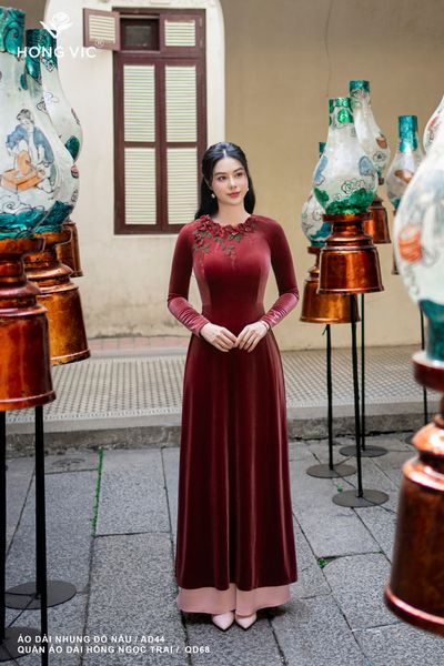 Quần áo dài hồng ngọc trai QD68 – hongvicfashion
