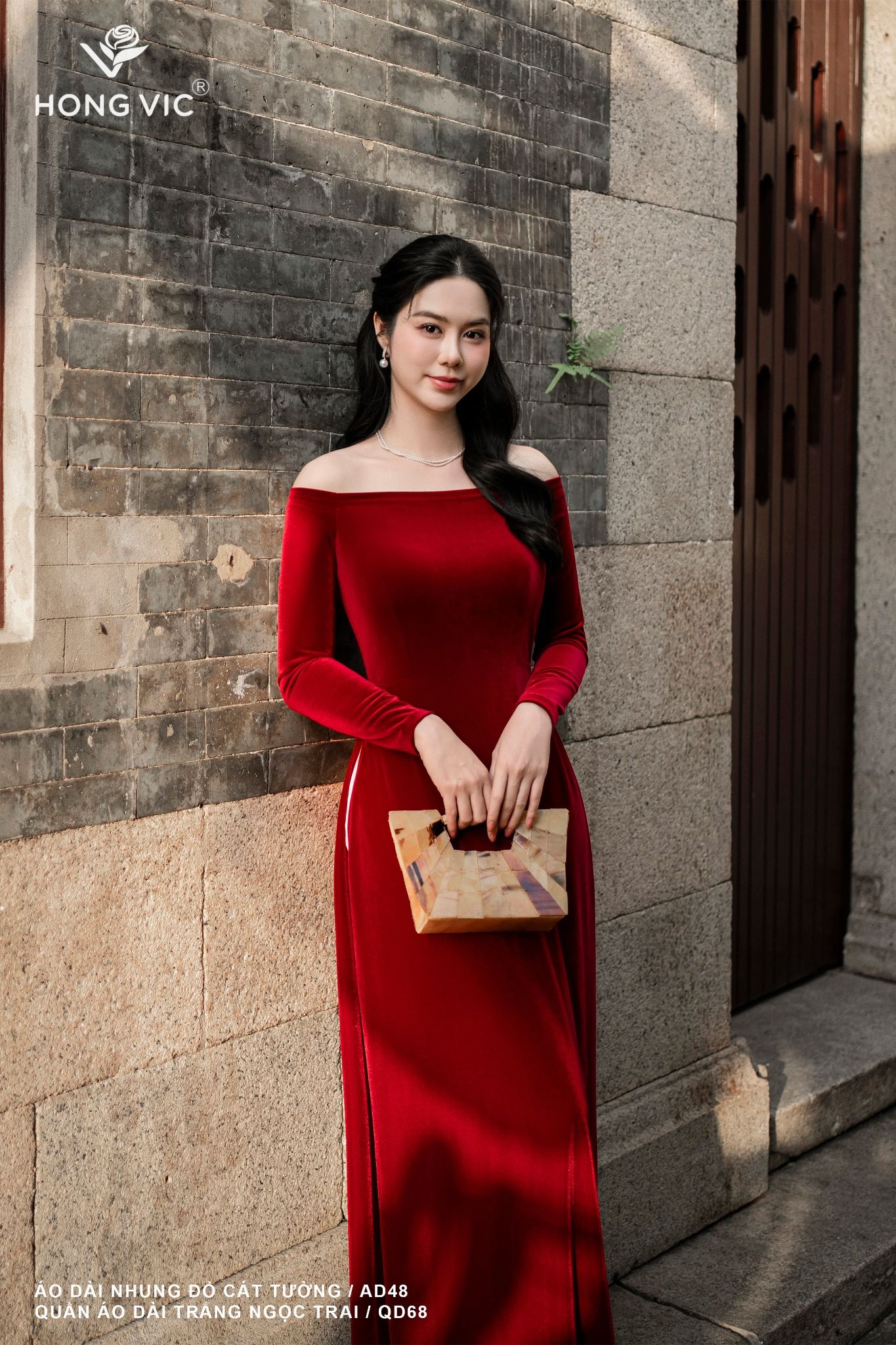 Quần áo dài trắng ngọc trai QD68 – hongvicfashion
