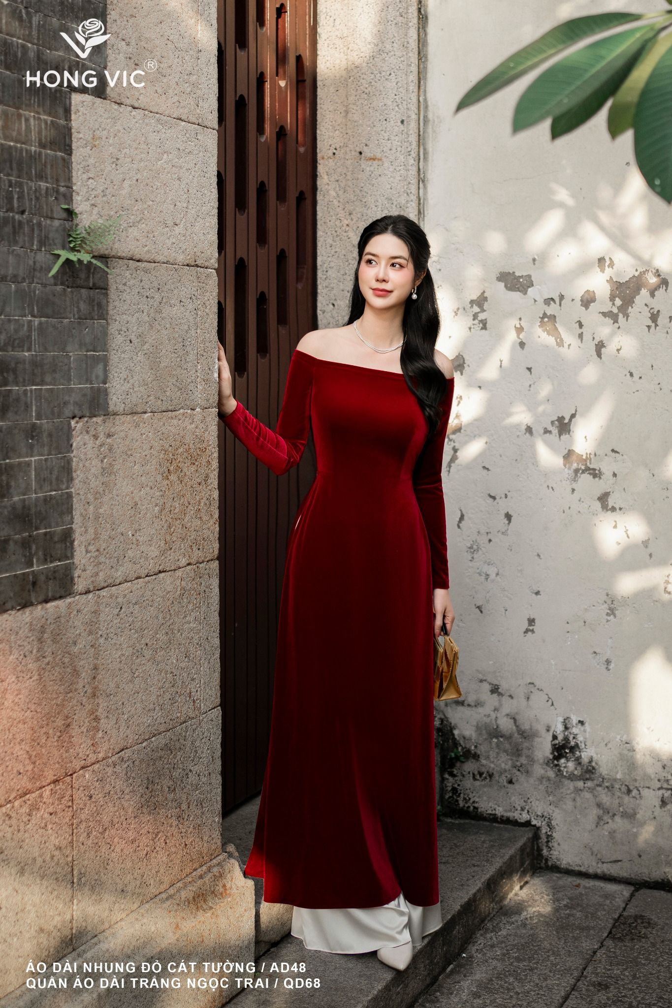 Quần áo dài trắng ngọc trai QD68 – hongvicfashion