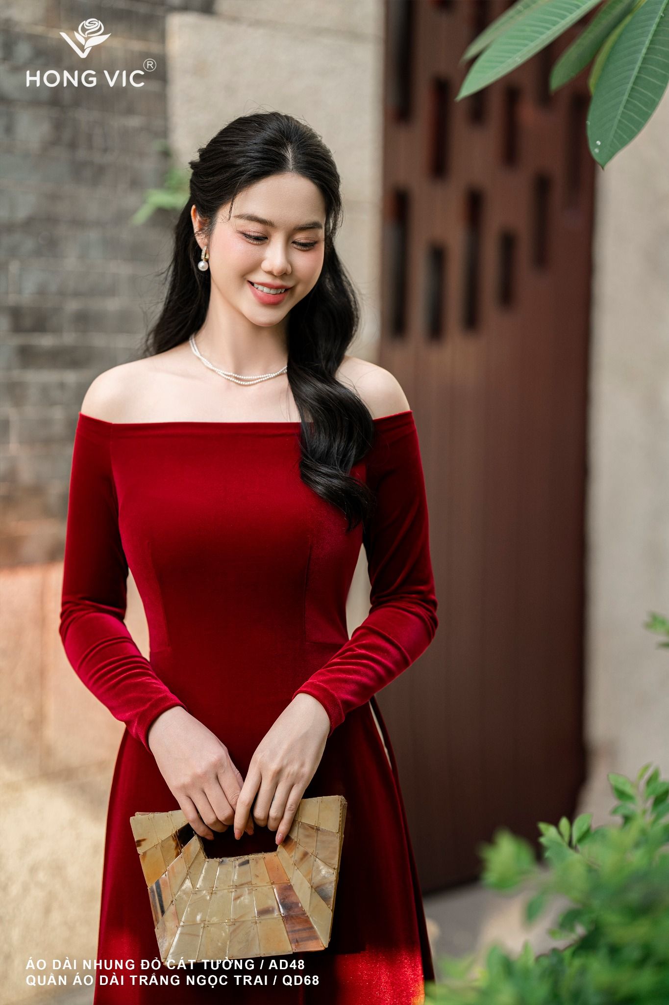 Quần áo dài trắng ngọc trai QD68 – hongvicfashion