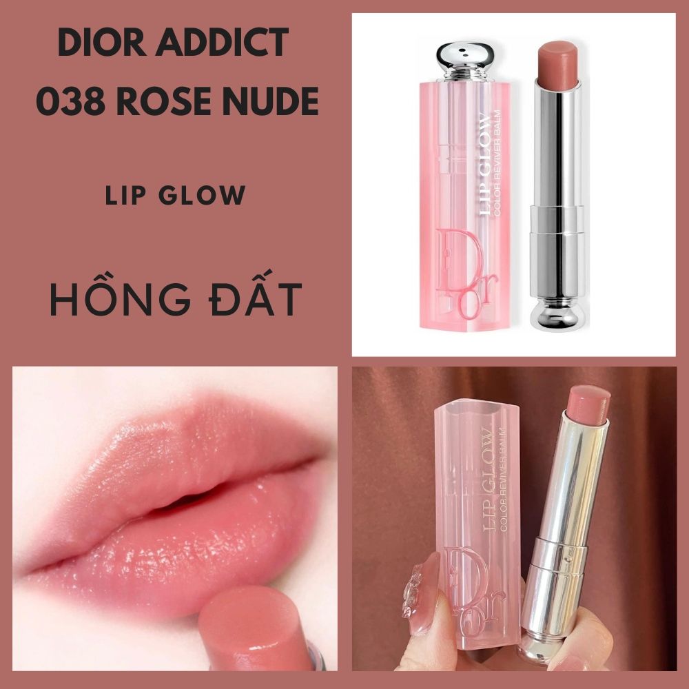 Son Dưỡng Dior Addict Lip Glow 038 Rose Nude Màu Hồng Đất – Vperfume