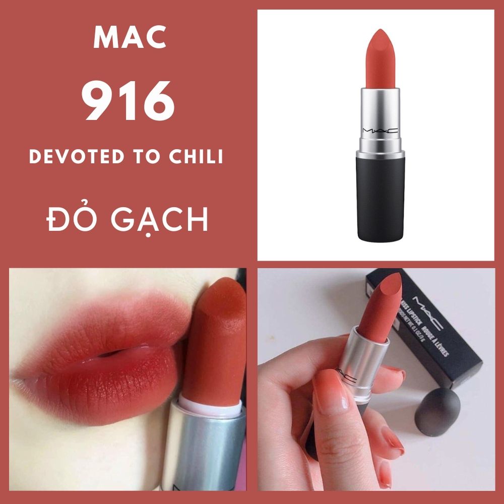 Son Mac 916 Devoted To Chili Matte Màu Đỏ Gạch – Vperfume