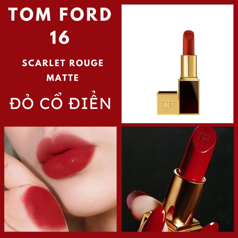 Son Tom Ford 16 Scarlet Rouge Matte Màu Đỏ Cổ Điển – Vperfume