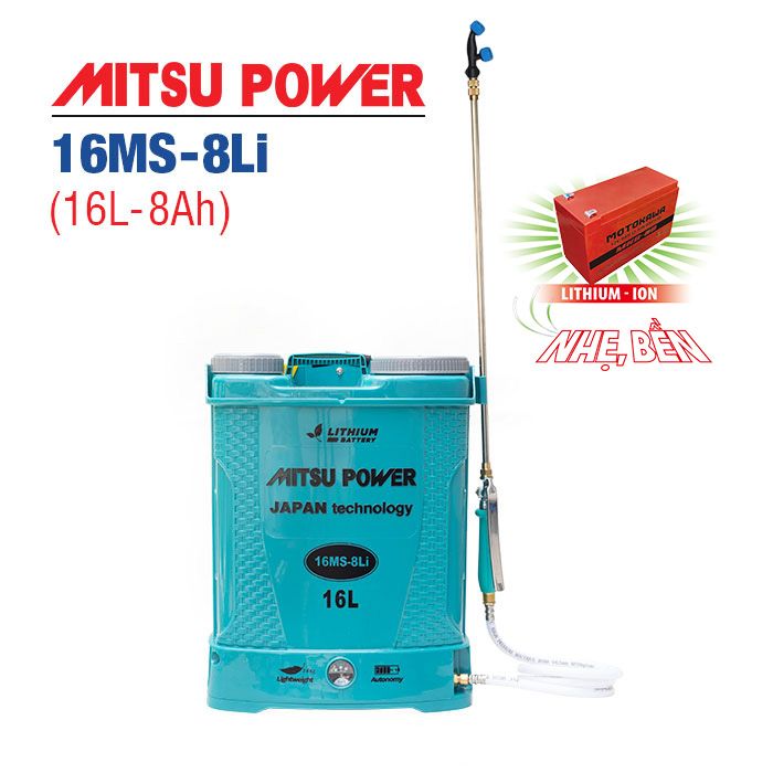 Bình xịt điện MITSU POWER 16MS-8Li | 100% Chính Hãng – Anhtin.vn