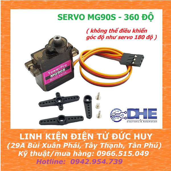 Servo MG90S (Bánh răng kim loại) - 360 độ – LINH KIỆN ĐIỆN TỬ ĐỨC HUY (29A BÙI XUÂN PHÁI)