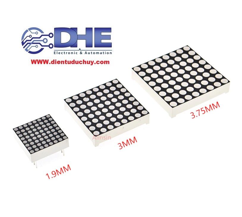 LED MA TRẬN ĐIỂM (MATRIX) - 1088(3MM, 32 x 32mm) , 1588(3.75MM, 38 x 3 ...