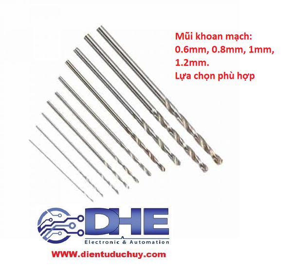 Mũi khoan mạch 0.6mm, 0.8mm, 1mm, 1.2mm – LINH KIỆN ĐIỆN TỬ ĐỨC HUY (29A BÙI XUÂN PHÁI)