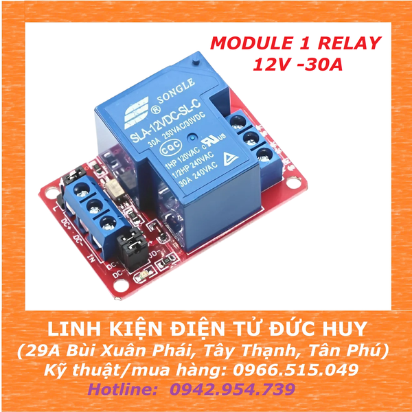 Module 1 relay 12V-30A có jumper kích High/Low trigger opto cách ly ...
