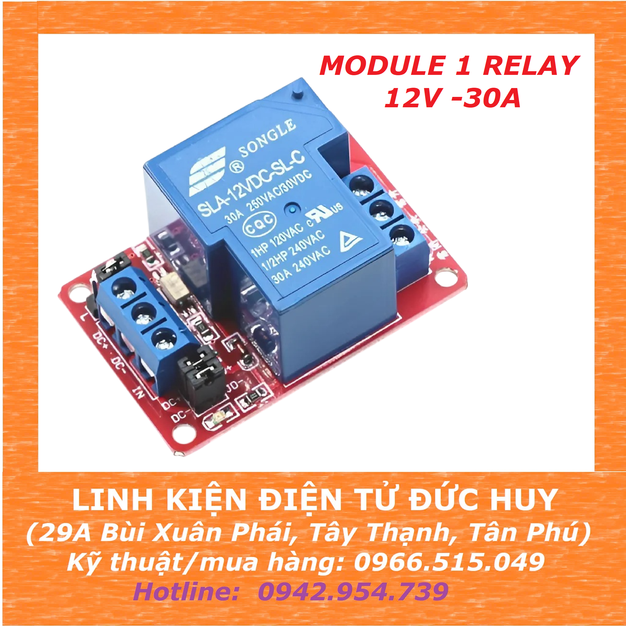 Module 1 relay 12V-30A có jumper kích High/Low trigger opto cách ly ...