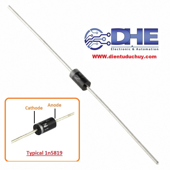 DIODE SCHOTKY 1N5819, 1A - 40V, KIỂU CHÂN CẮM DO-41 – LINH KIỆN ĐIỆN TỬ ...