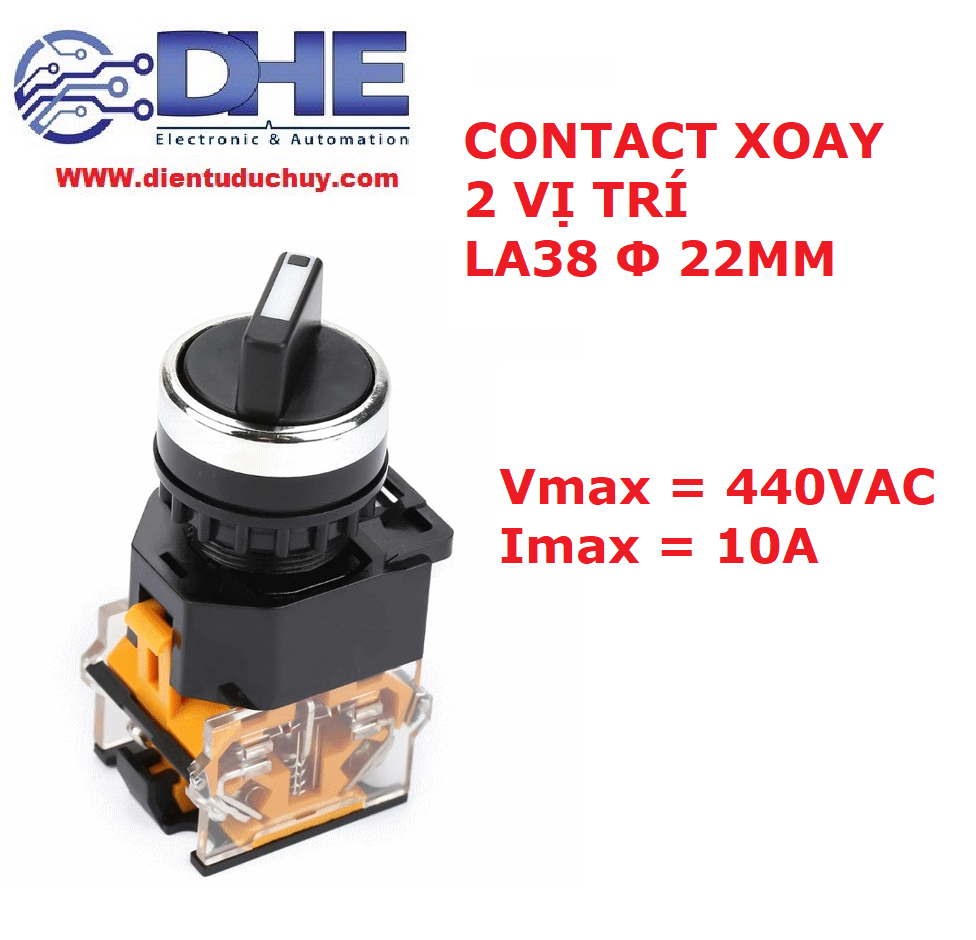 CÔNG TẮC XOAY, NÚT CHUYỂN 2 VỊ TRÍ 22MM LA38 (1NO+1NC) – LINH KIỆN ĐIỆN TỬ ĐỨC HUY (29A BÙI XUÂN ...