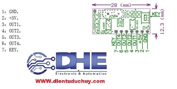 MẠCH HỌC LỆNH RF 4 KÊNH 315MHZ R04B – LINH KIỆN ĐIỆN TỬ ĐỨC HUY (29A BÙI XUÂN PHÁI)