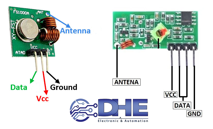 MẠCH THU PHÁT RF TẦN SỐ 433MHZ, 315MHZ, GIAO TIẾP ARDUINO, MCU ...
